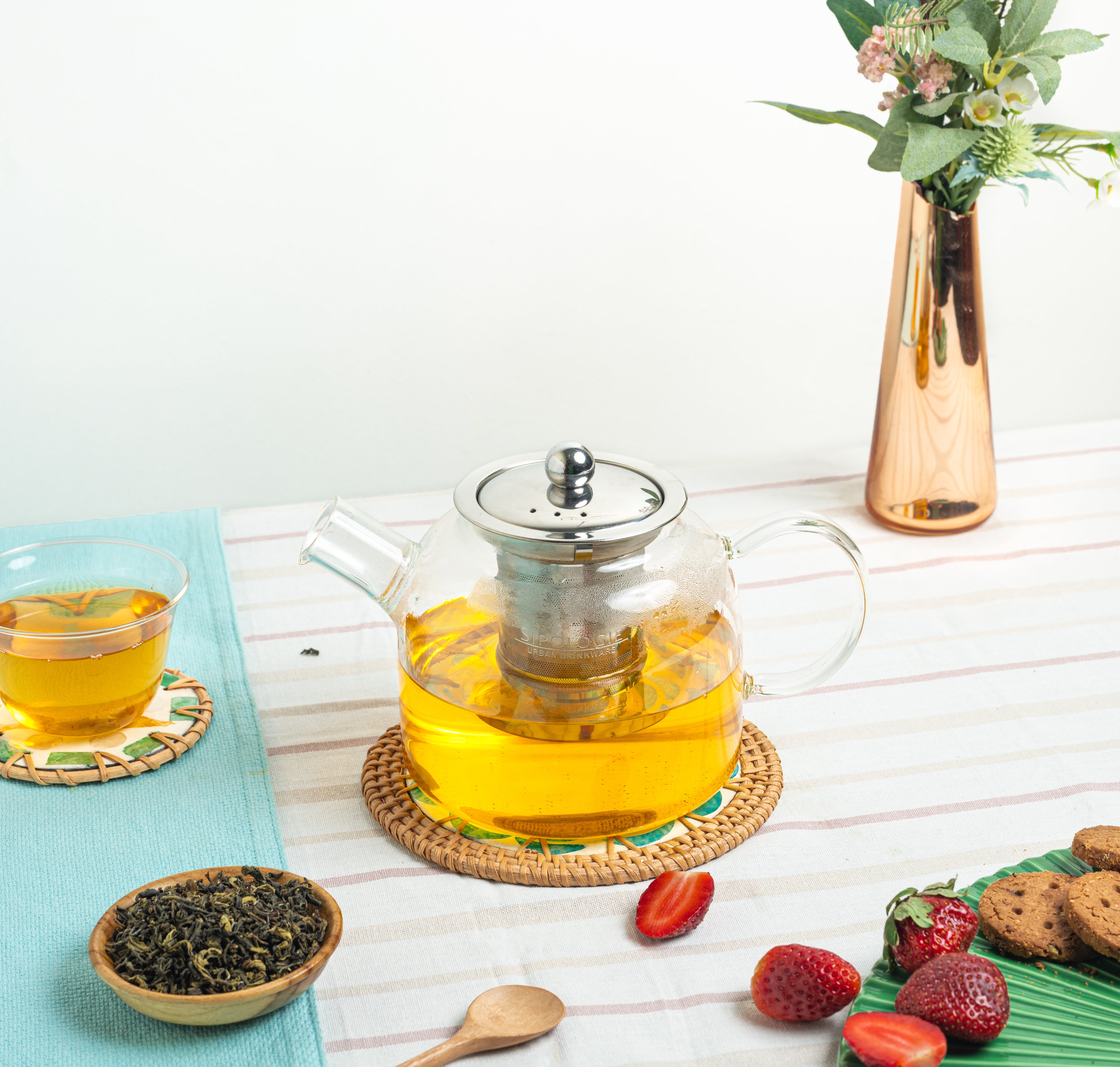 Inspire Borosilicate Glass Tea Pot with Infuser - 900ml – Glenburn Fine Tea